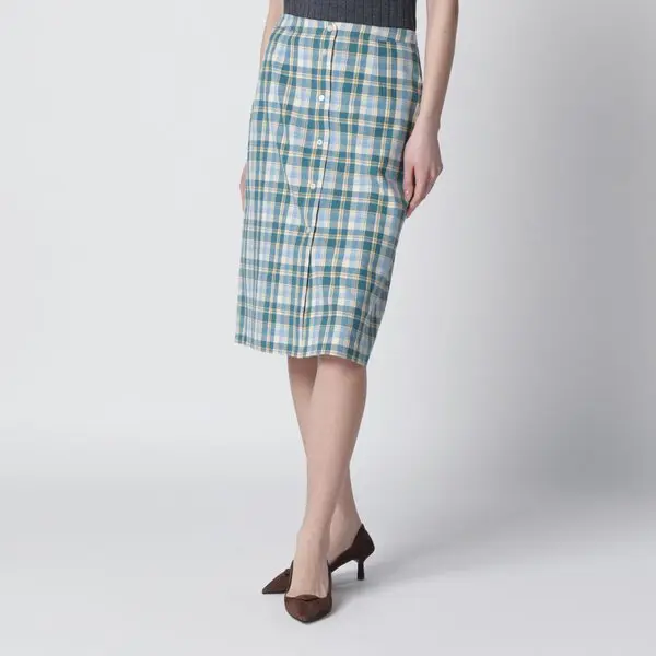 Prada Checked Pencil Skirt