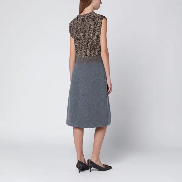 Prada Sleeveless Wool And Cashmere Knit Dress With V-neck