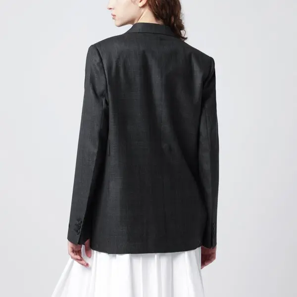 Prada Double-breasted Wool Jacket With Check Pattern And Belt