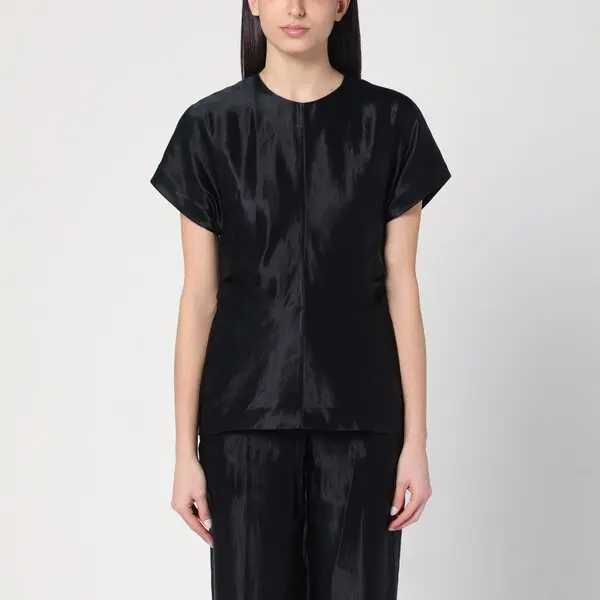 Loulou De Saison Linen & Silk T-shirt - Black