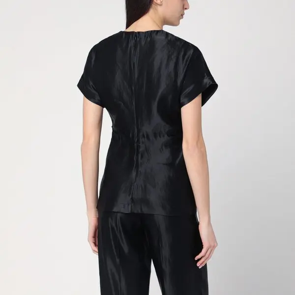 Loulou De Saison Linen & Silk T-shirt - Black