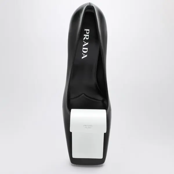 Prada And White Leather Décollet - Black