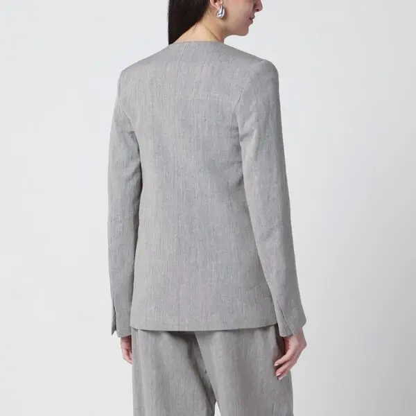 Loulou De Saison Suna Asymmetric Tailored Jacket - Grey