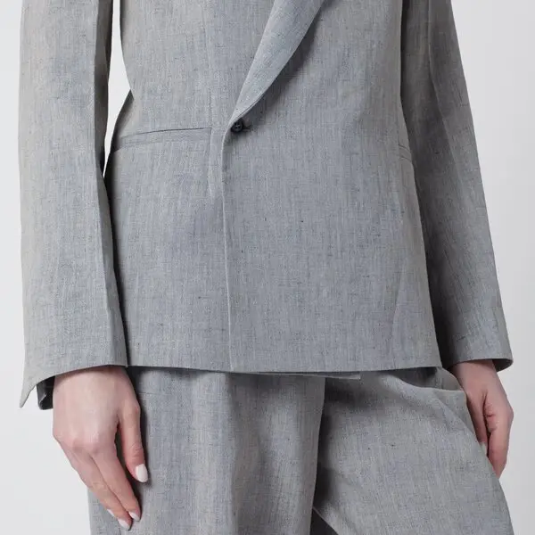 Loulou De Saison Suna Asymmetric Tailored Jacket - Grey