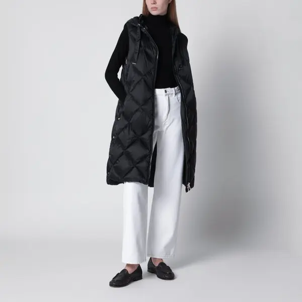 Max Mara Belted Sleeveless Down Jacket - Black