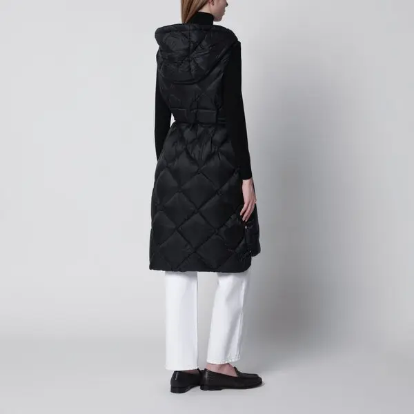 Max Mara Belted Sleeveless Down Jacket - Black