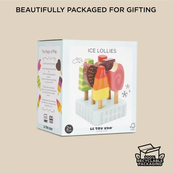LE TOY VAN Set Of Six Wooden Popsicles And Lollipops