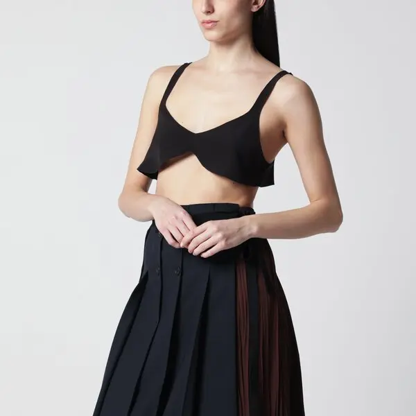 Prada Crepe De Chine Silk Top - Black
