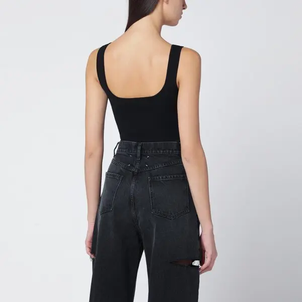 ENTIRE STUDIOS Ribbed Viscose-blend Top - Black