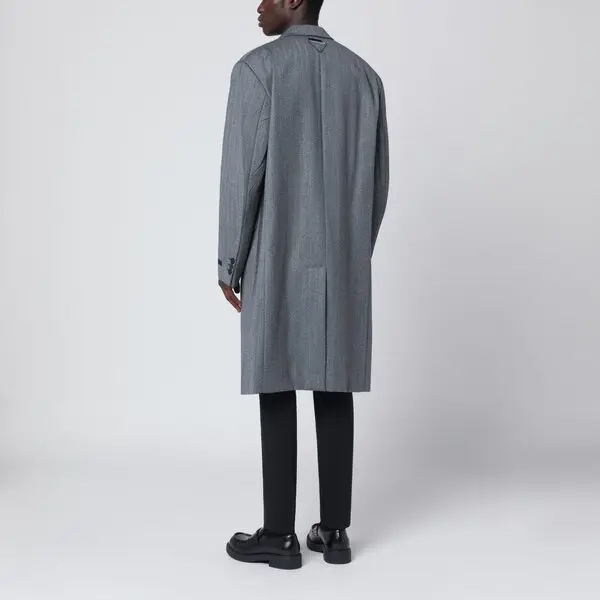 Prada Gray Single-breasted Wool Coat