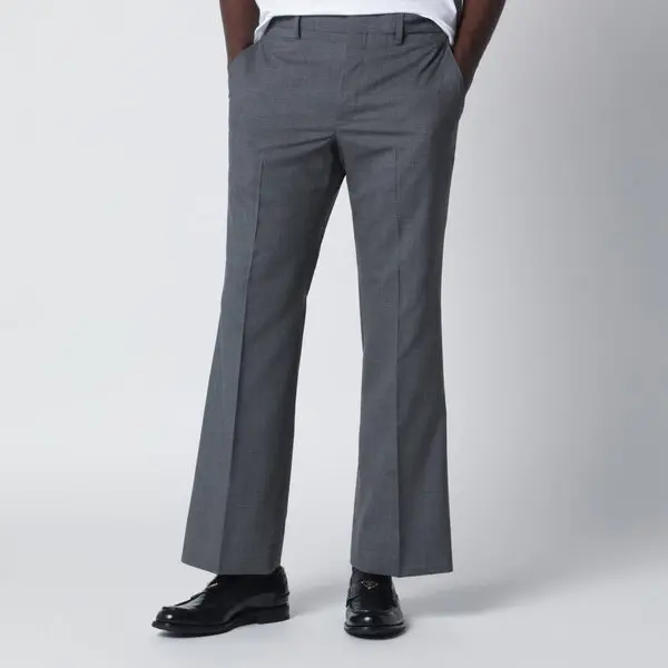 Prada Flared Virgin Wool Trousers