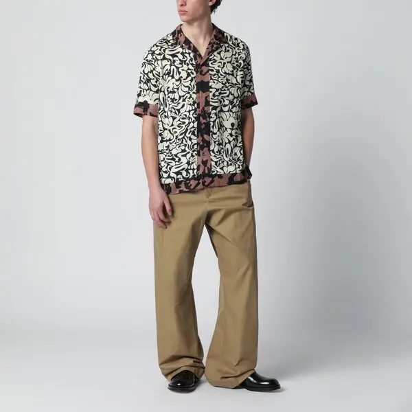 Dries Van Noten Shirt With Graphic Squiggle Print - Black