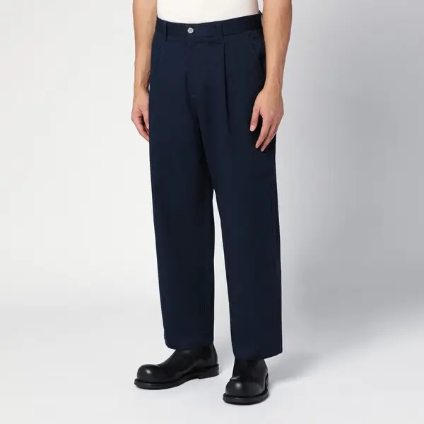 NEW AMSTERDAM SURF ASSOCIATION Navy Cotton Blend Tailored Trousers