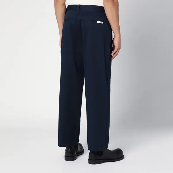 NEW AMSTERDAM SURF ASSOCIATION Navy Cotton Blend Tailored Trousers