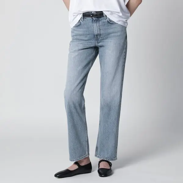 TOTEME Washed Effect Organic Denim Jeans - Light Blue