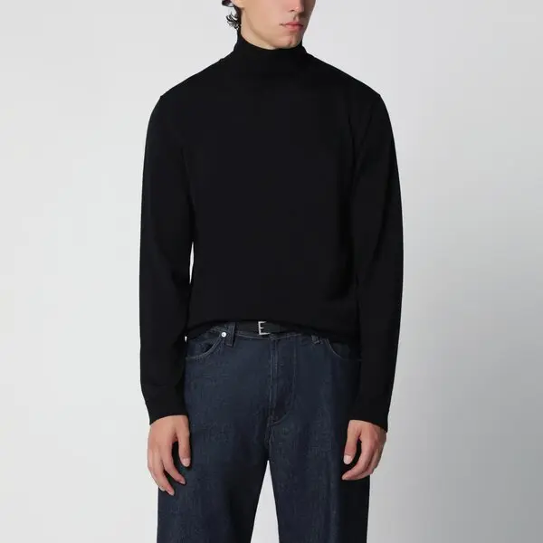 ROBERTO COLLINA Extra-fine Merino Wool Turtleneck Sweater - Black