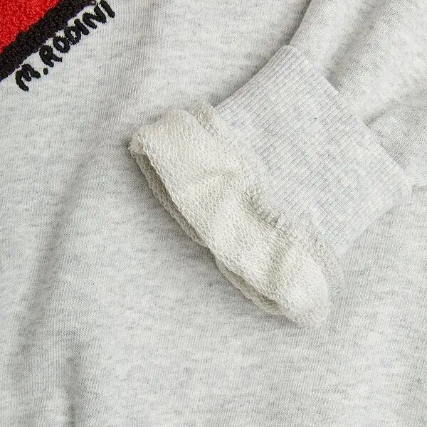 MINI RODINI Crew Neck Sweatshirt With Velour Heart Motif
