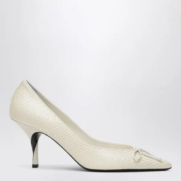 Jacquemus Ivory Python-effect Embossed Leather Tourni Décolleté Pumps