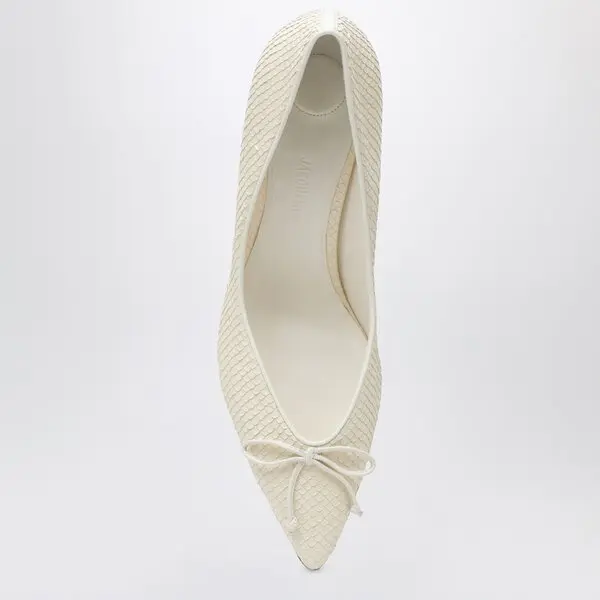 Jacquemus Ivory Python-effect Embossed Leather Tourni Décolleté Pumps