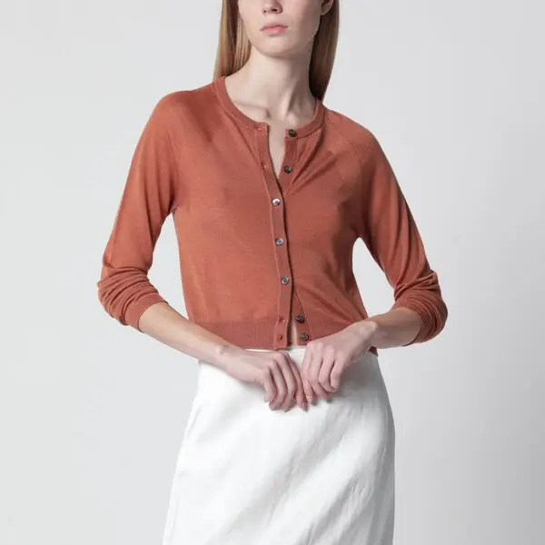 ROBERTO COLLINA Cashmere And Silk Blend Crewneck Cardigan