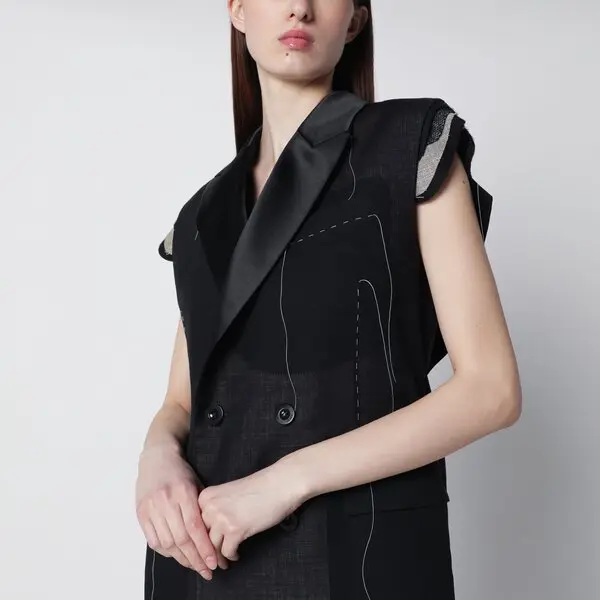 Sacai Wool Organza Vest