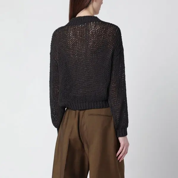 ROBERTO COLLINA Cotton-blend Openwork Knit Cardigan