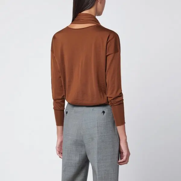 ROBERTO COLLINA V-neck Knit With Scarf Detail