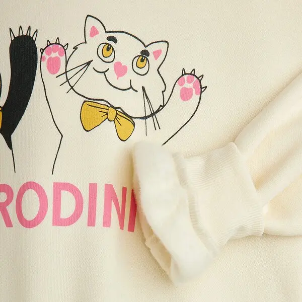 MINI RODINI Organic Cotton Panda And Cat Print Sweatshirt