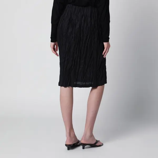 TOTEME Crinkled Linen Knee-length Skirt - Black