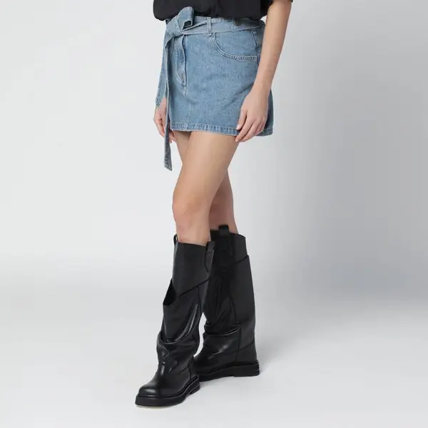 Attico Light Denim Mini Skirt