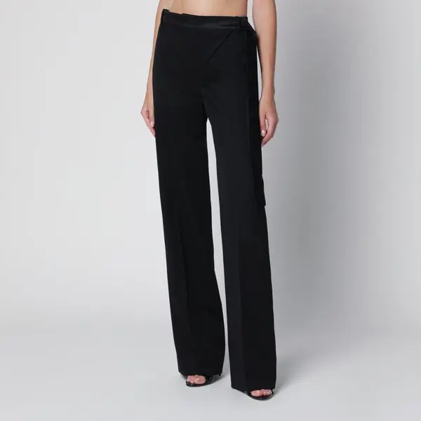 Attico Virgin Wool Tuxedo Trousers - Black