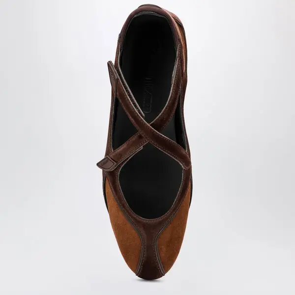 Attico Floor 01 Suede Ballerina-sneaker Flats - Brown