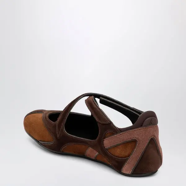 Attico Floor 01 Suede Ballerina-sneaker Flats - Brown