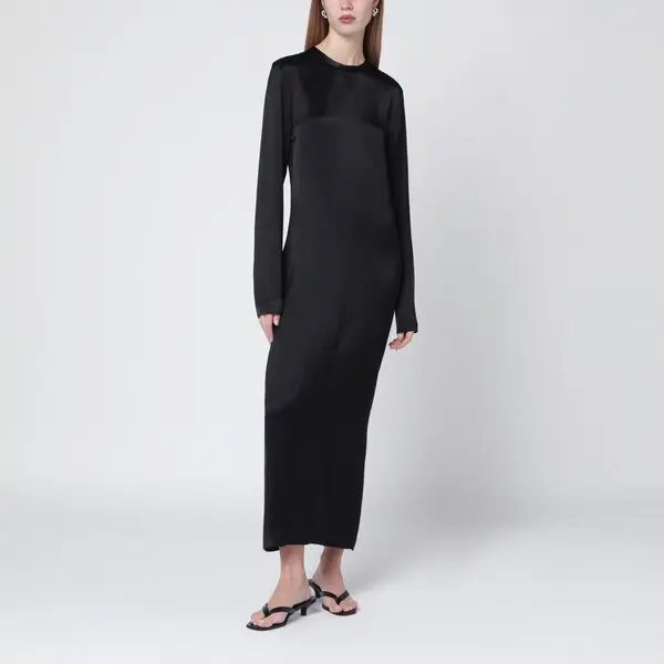 TOTEME Midi Dress In Lustrous Viscose - Black