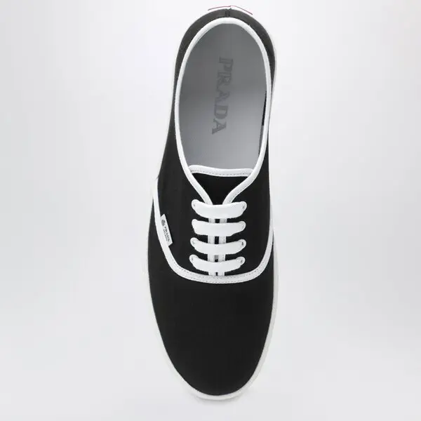 Prada Drill Fabric Lace-up Sneakers
