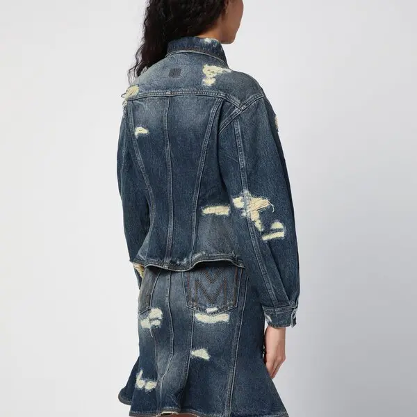 Marc Jacobs Washed Denim Jacket With Distressed Details