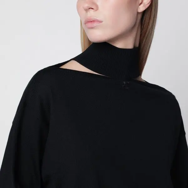 COURREGES Merino Wool Cut-out Turtleneck Sweater