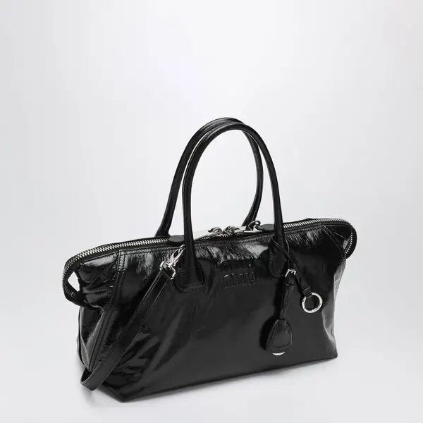 Miu Miu Glossy Leather Handbag - Black