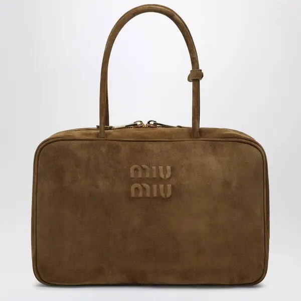 Miu Miu Suede Top Handle Bag - Green