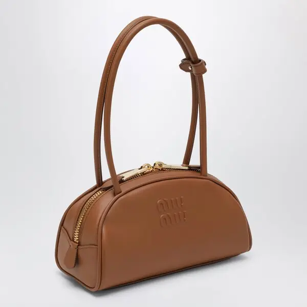 Miu Miu Cognac Leather Shoulder Bag - Brown