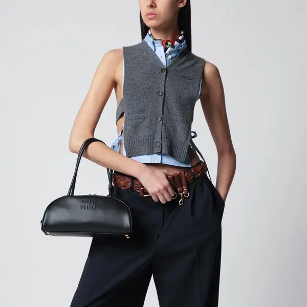 Miu Miu Leather Shoulder Bag - Black