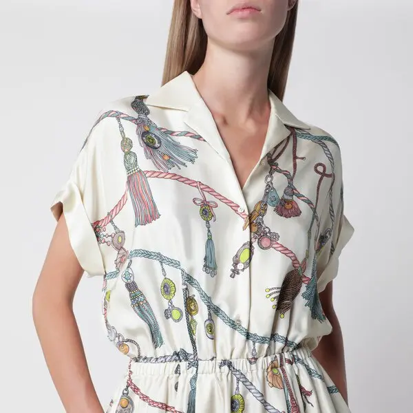 Versace Printed Silk Twill Mini Shirt Dress - Multicolor