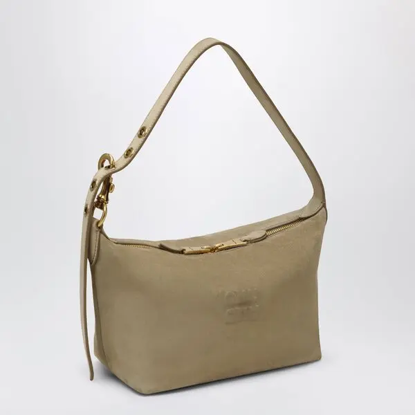 Miu Miu Suede Leather Bowling Bag - Beige