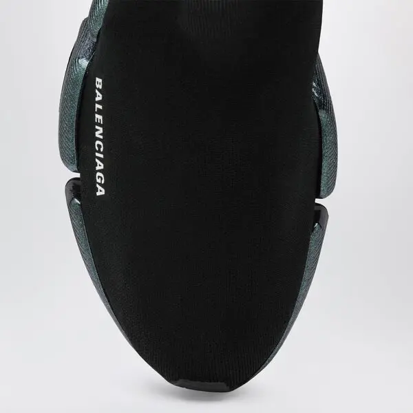 Balenciaga Speed 2.0 Iridescent Knit High Top Sneakers - Black