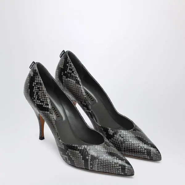 Miu Miu Ayers Python-print Leather Pumps - Red
