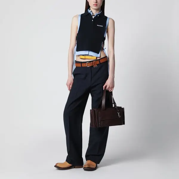 Miu Miu Lambskin Shopping Bag - Brown