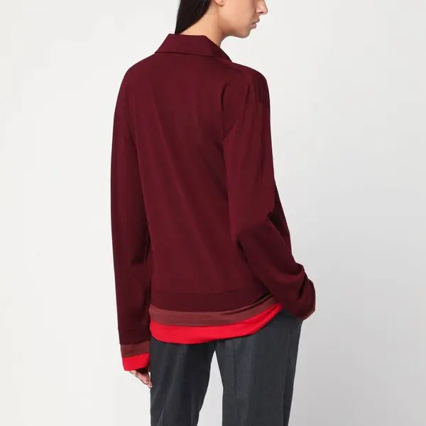Stella McCartney Bordeaux Virgin Wool Polo Shirt