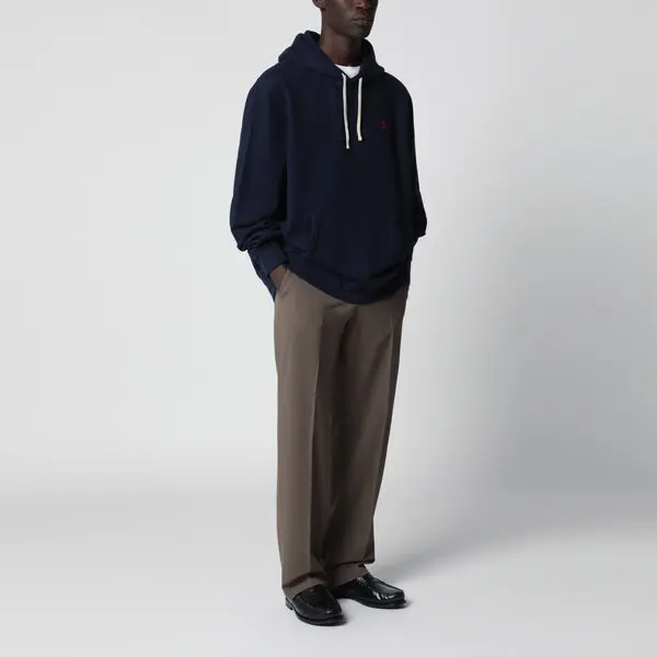 Polo Ralph Lauren Navy Cotton Blend Hoodie - Blue