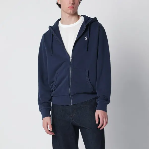 Polo Ralph Lauren Navy Cotton Zip-up Sweatshirt