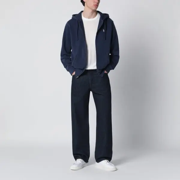 Polo Ralph Lauren Navy Cotton Zip-up Sweatshirt